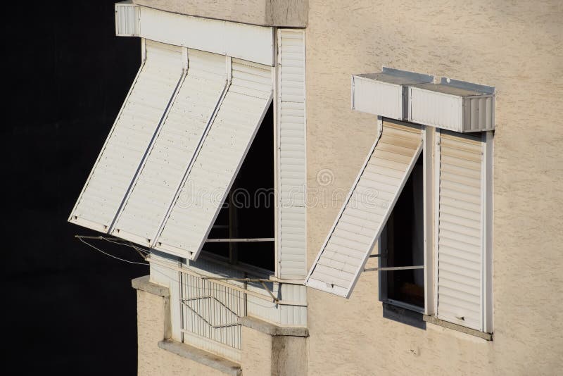 External Blinds on the Windows for Protection from the Sun`s Stock ...