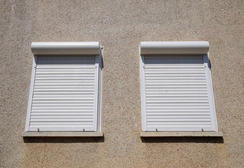 External Blinds Lowered and Folded Down Stock Photo - Image of city ...