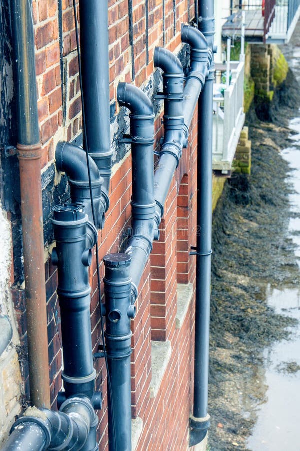 External Building Pipes To Transport Waste or Water To the Grounds ...