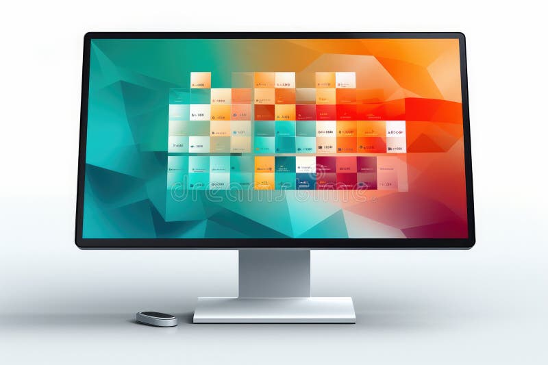 External Computer Monitor Mockup on a Desk. AI Generated Stock ...