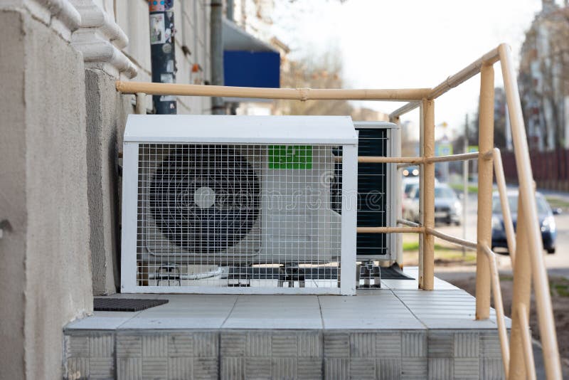 External Condensing Unit of the Air Conditioning Unit Stock Image ...