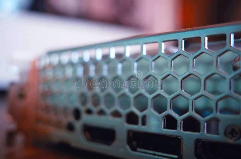 External Connections on Computer Gpu Backdrop Stock Image - Image of ...