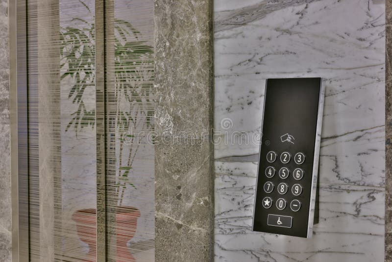 External Control Panel of Modern Elevator Stock Image - Image of arcade ...