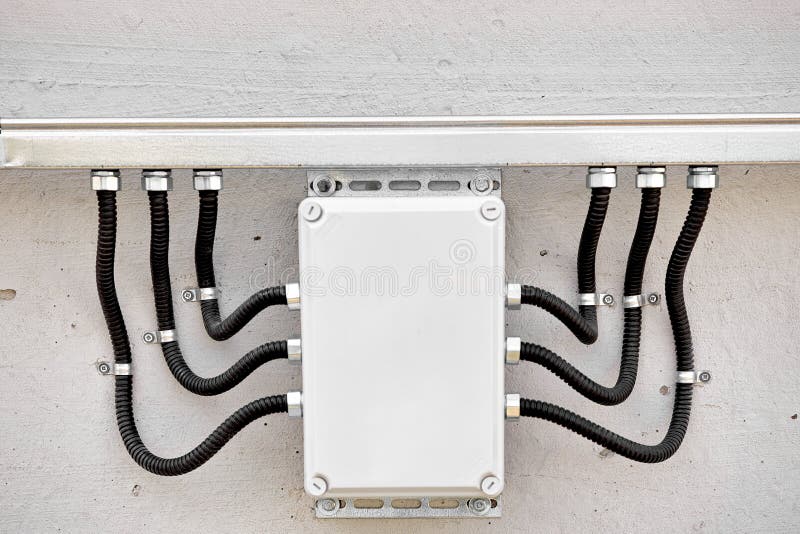 External Electrical Junction Box with Corrugated Cable Channels and ...