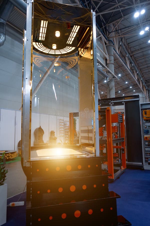 External Elevator Glass Cabin. Outdoor Elevator Sample Stock Image ...