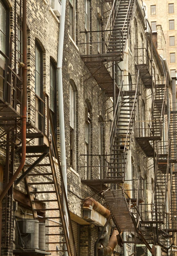 External Emergency Staircase Stock Image - Image of architecture ...