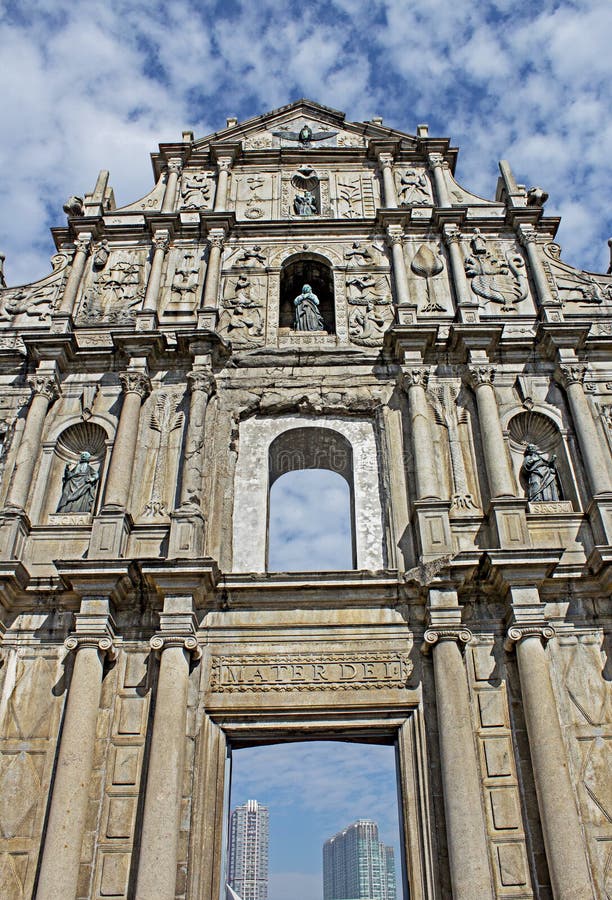 Ruins of St. Paul S Cathedral, Church, Da San Ba Paifang, Macau Stock ...
