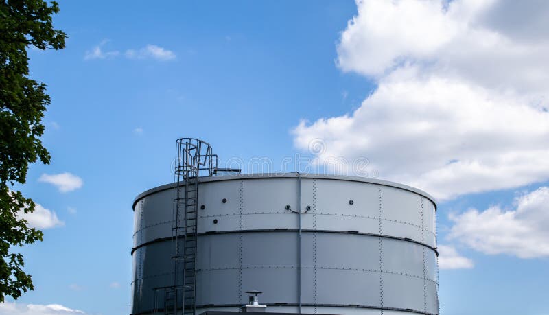 External Fixed, Safety and Fire-fighting Roof Ladder Stock Photo ...