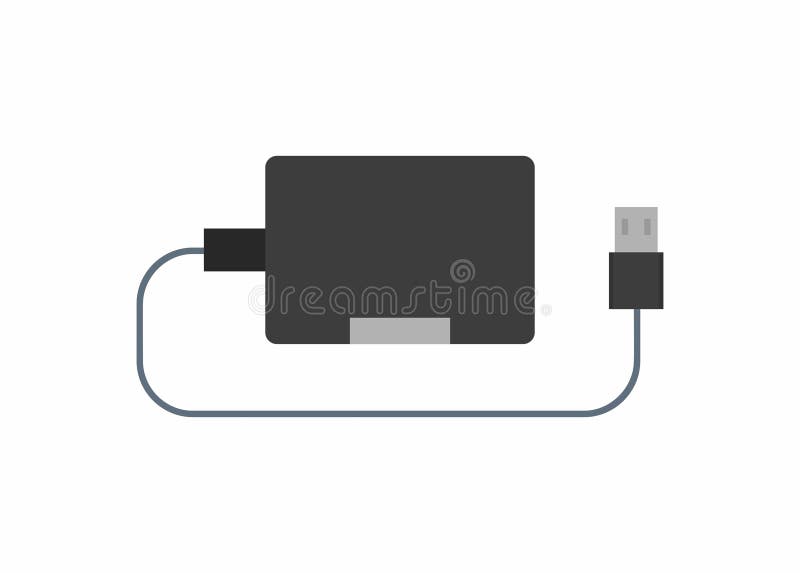 External Hard Disk Drive. Simple Flat Illustration. Stock Illustration ...