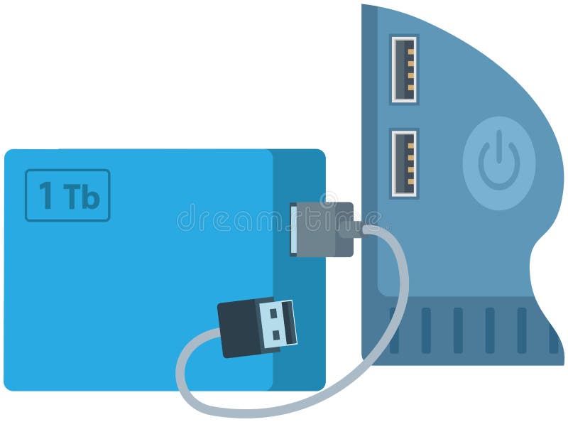External Hard Disk Drive with USB Cable and Connector Isolated ...