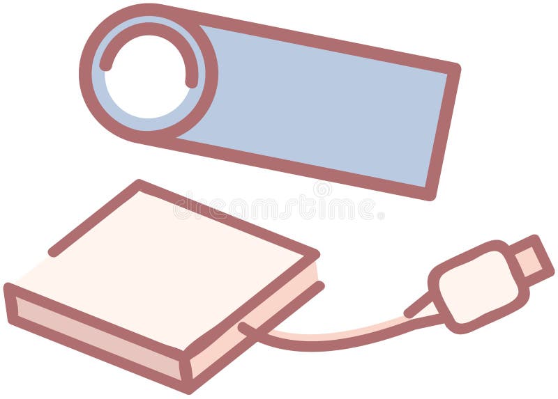 External Hard Disk Drive with USB Cable Isolated on White. Portable ...