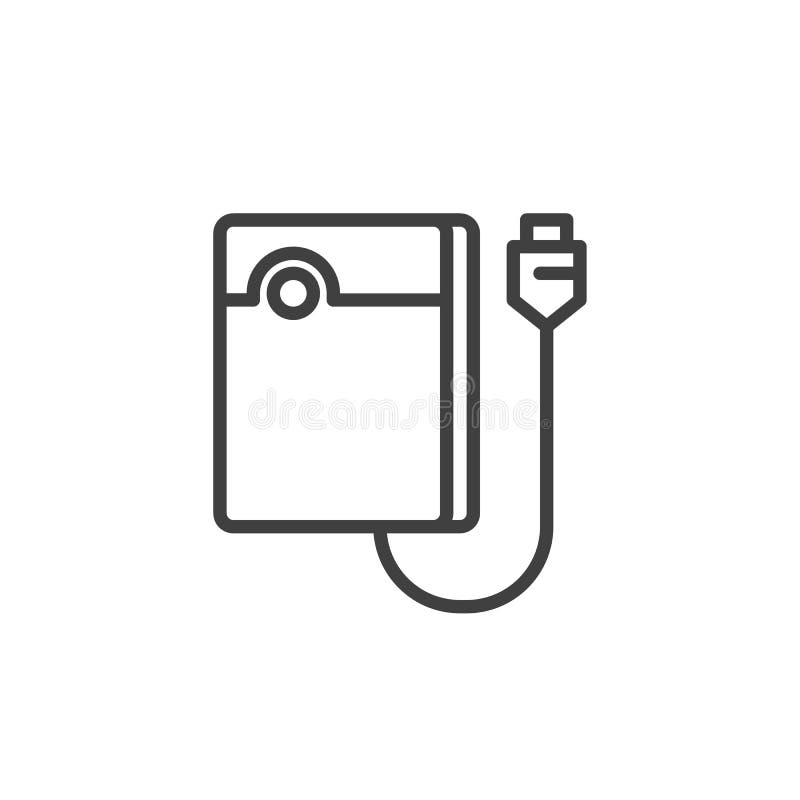 External Hard Disk Line Icon Stock Vector - Illustration of linear ...