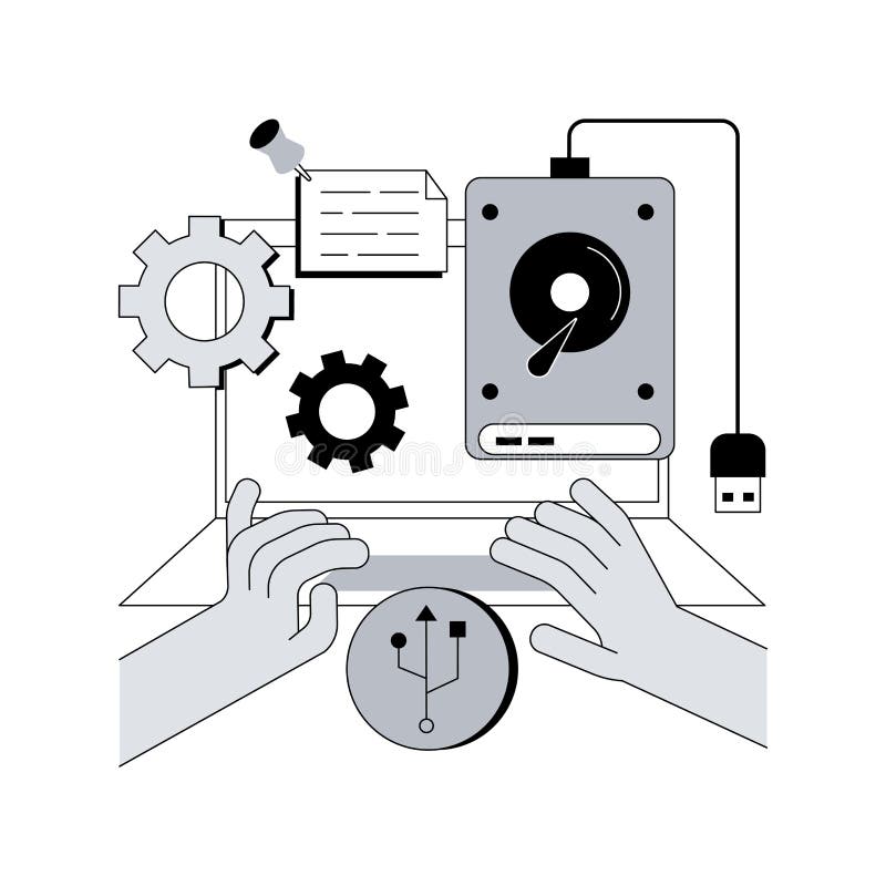External Hard Drive Abstract Concept Vector Illustration. Stock Vector ...