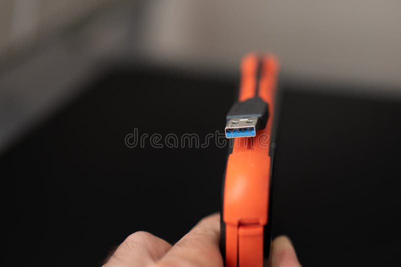External Hard Drive for Backup in Hand. USB Port. External HD Stock ...