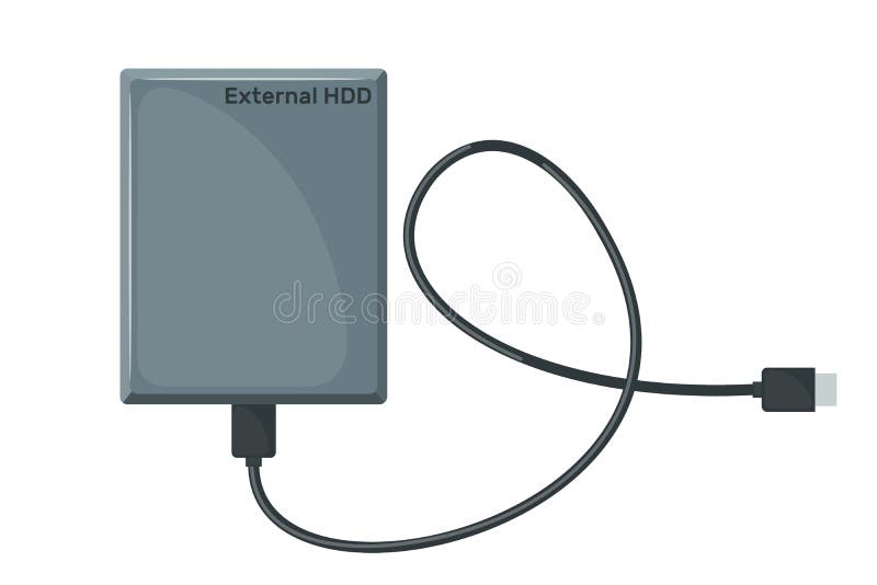 External Hard Drive Disk Icon in Flat Style Isolated on White ...