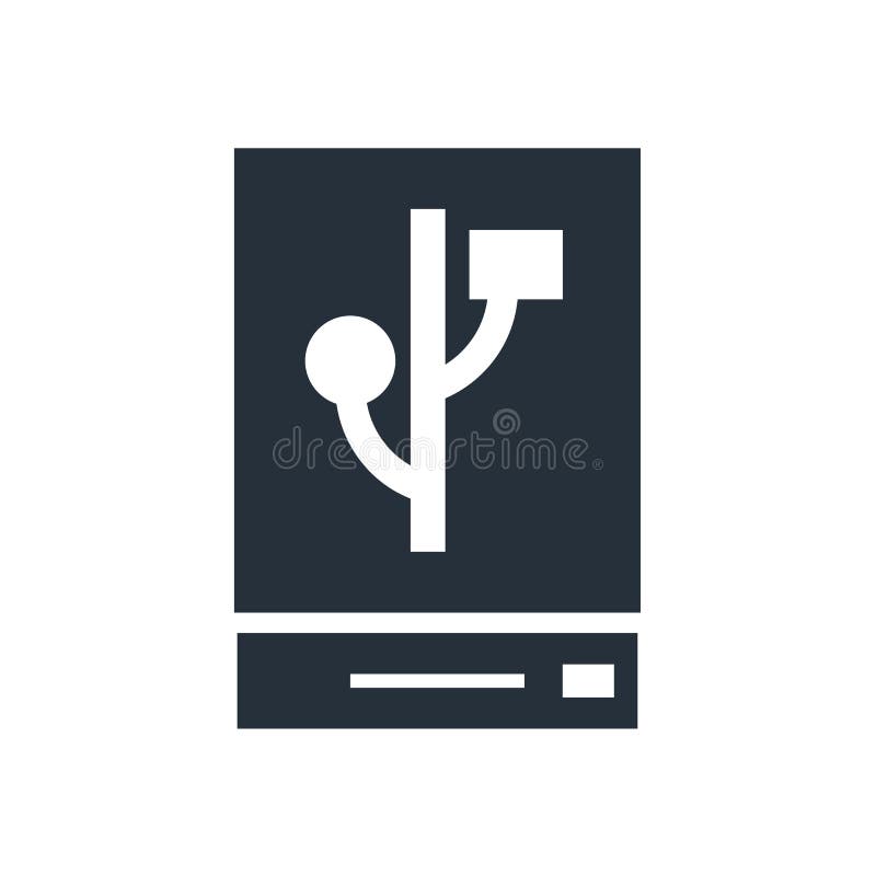 External Hard Drive Icon Vector Sign and Symbol Isolated on White ...
