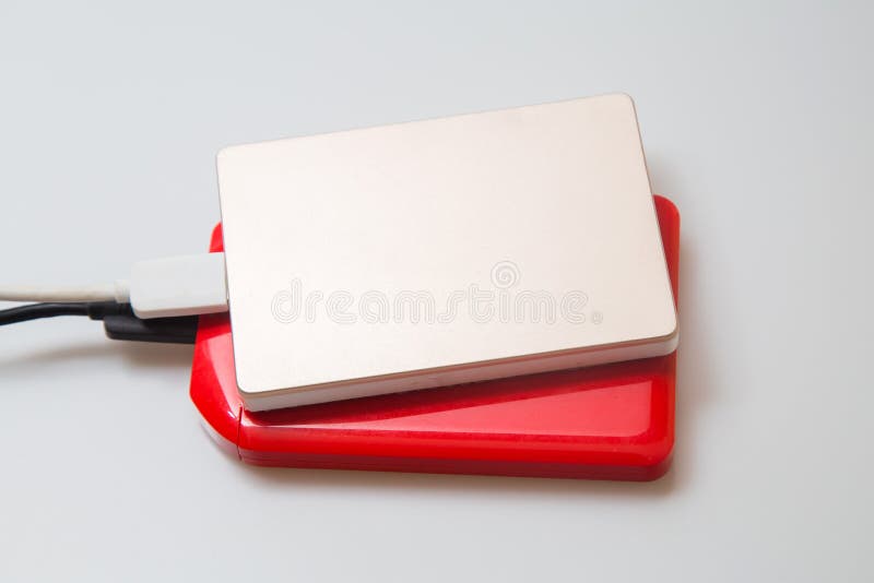External Hard Drive Isolated on White Background Stock Image - Image of ...