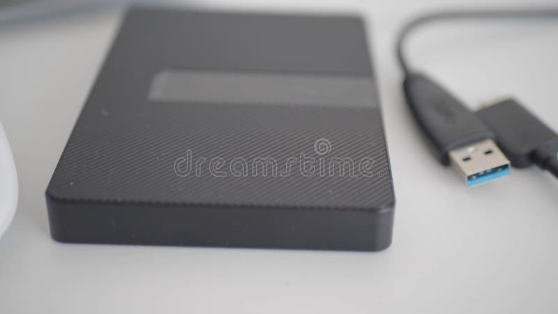 External Hard Drive on a Laptop Stock Video - Video of electronic ...