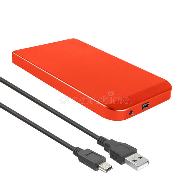 External Hard Drive, Pocket, with Connection Cable on a White ...