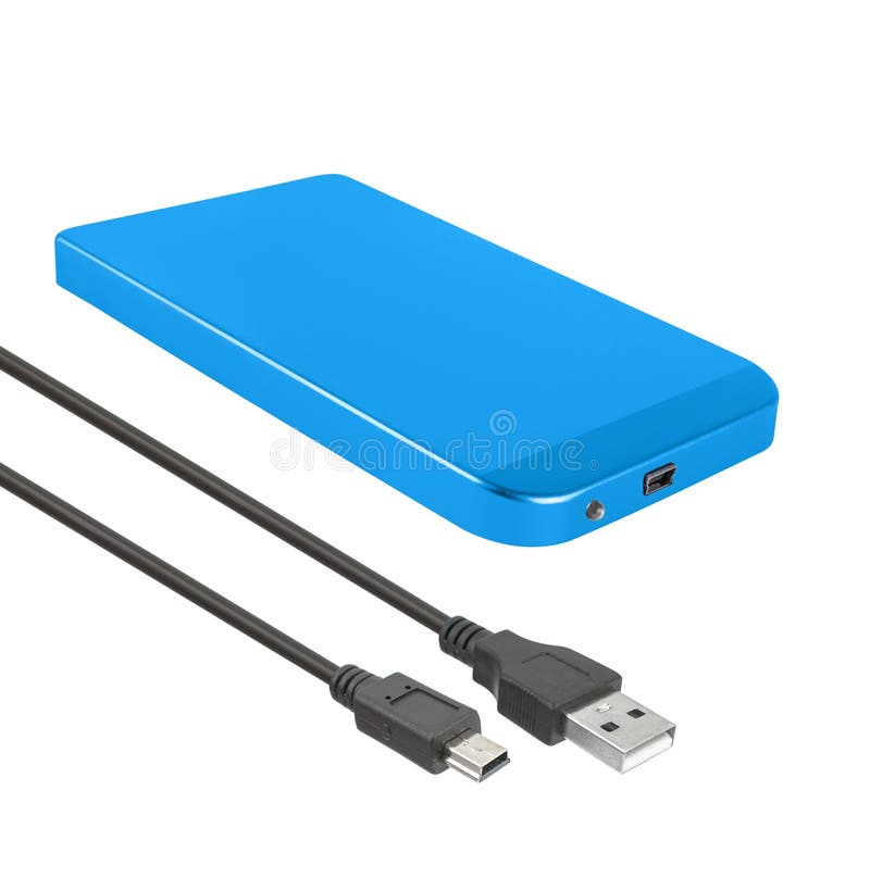 External Hard Drive, Pocket, with Connection Cable on a White ...