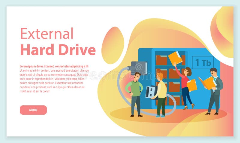 External Hard Drive Technology. People Put in Document Drawer Folder in ...