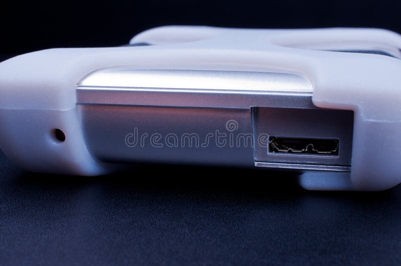 External Hard Drive with USB 3.0 Socket Stock Image - Image of serial ...