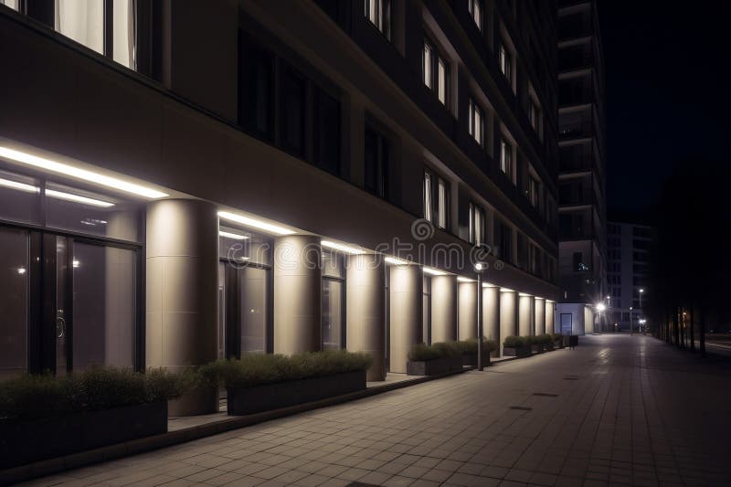 External Lighting of Buildings. AI Generated Stock Illustration ...