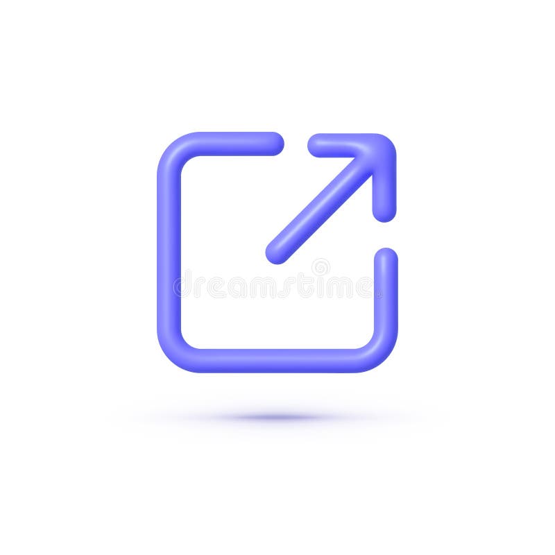 External Link 3d on White Background. Isolated Vector Illustration ...