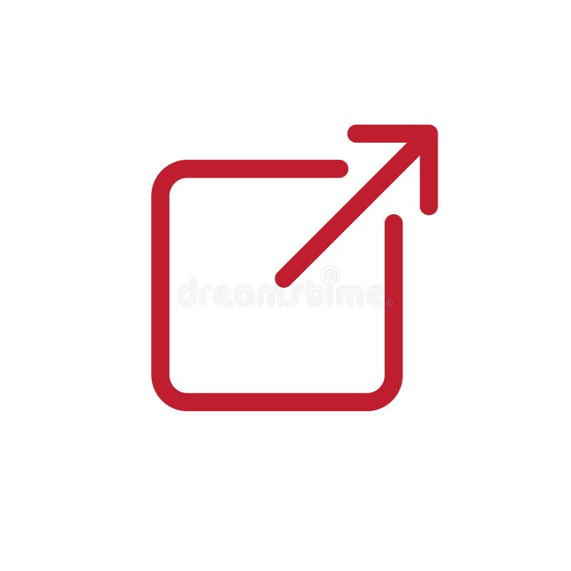 External Link Icon with Arrow and Box for Leaving Site Stock Vector ...