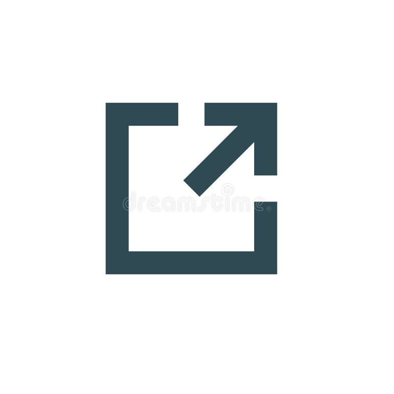 External Link Icon with Arrow & Box Pointing Stock Vector ...