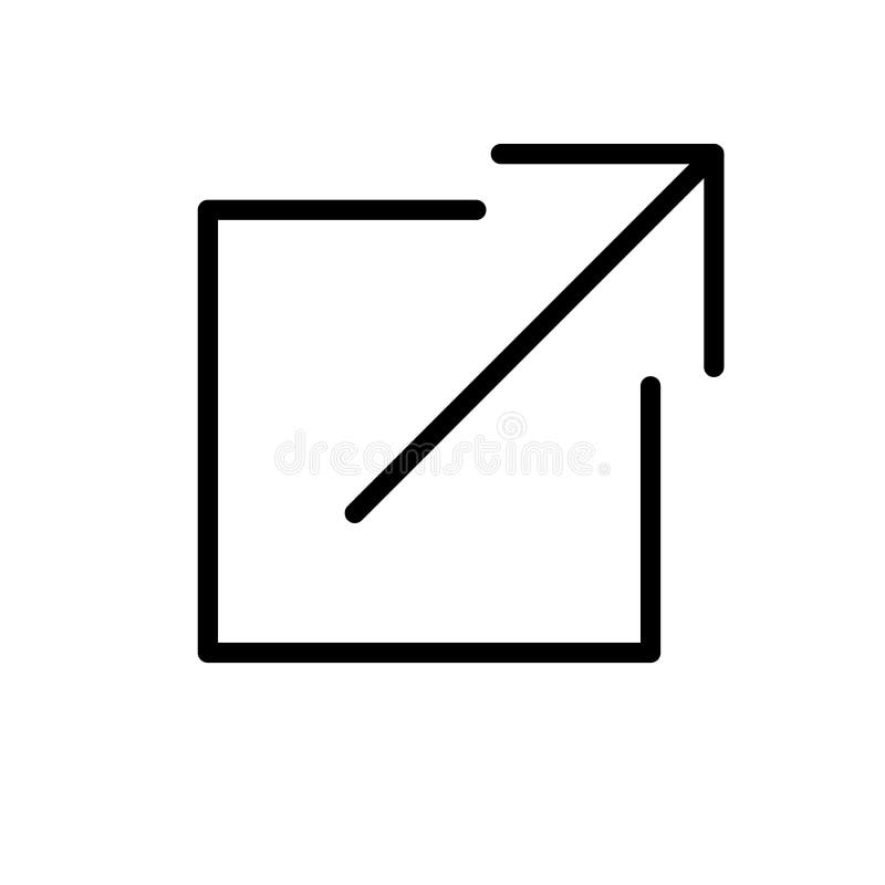 External Link Icon with Box & Arrow Images Stock Vector - Illustration ...
