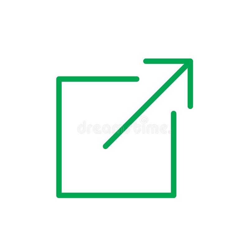 External Link Icon with Box and Arrow - UI or UX Icon Stock Vector ...