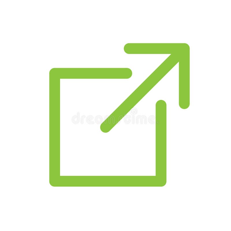 External Link Icon with Box and Arrow - UI or UX Icon Stock Vector ...