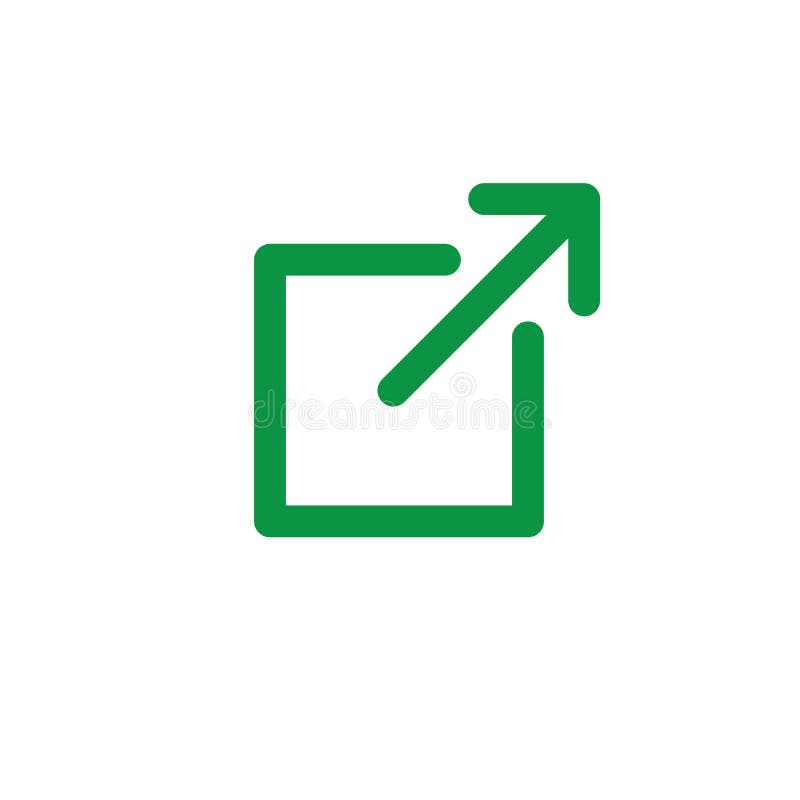 External Link Icon with Box and Arrow - UI or UX Icon Stock Vector ...