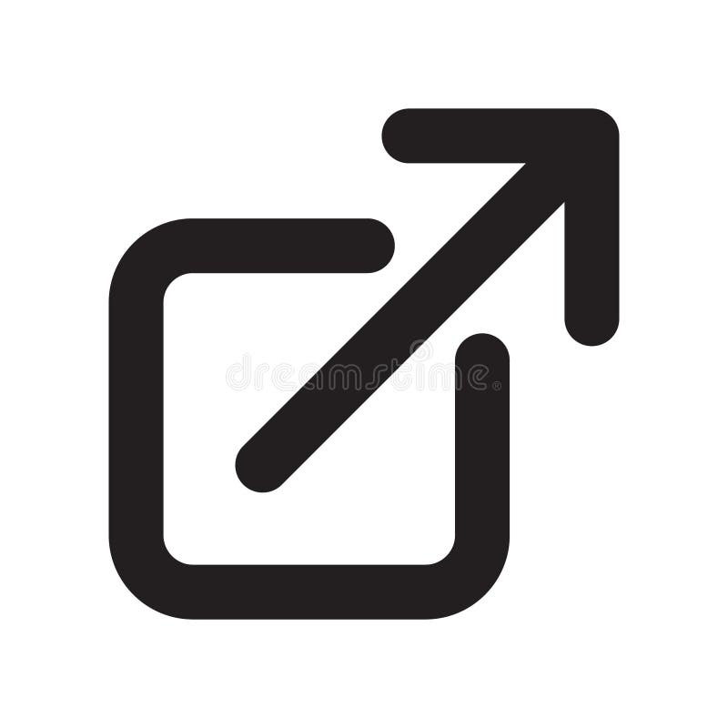 External Link Icon, Open Page Icon Stock Illustration - Illustration of ...