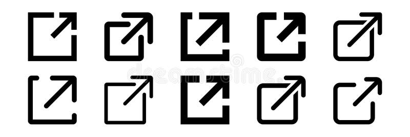 External Link Icon, Open Page Vector Icon, Isolated on Background Stock ...