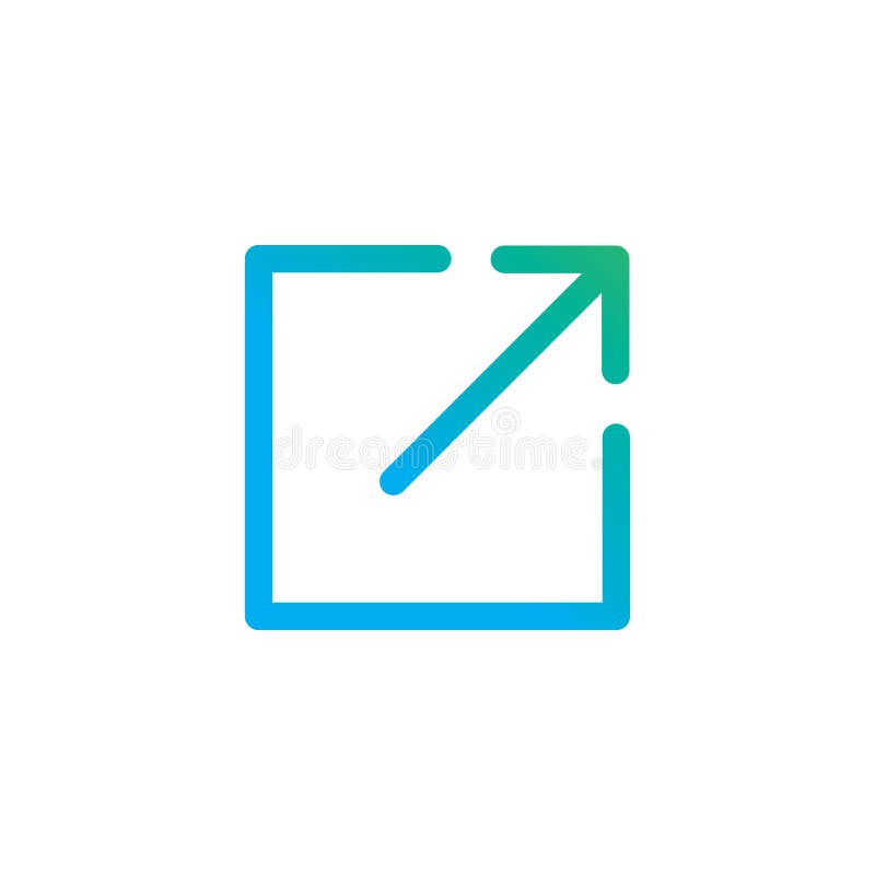 External Link Icon with Arrow & Box for Leaving Site Stock Vector ...