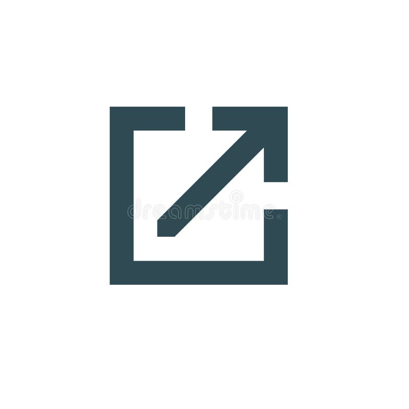 External Link Icon with Arrow & Box Pointing Stock Vector ...