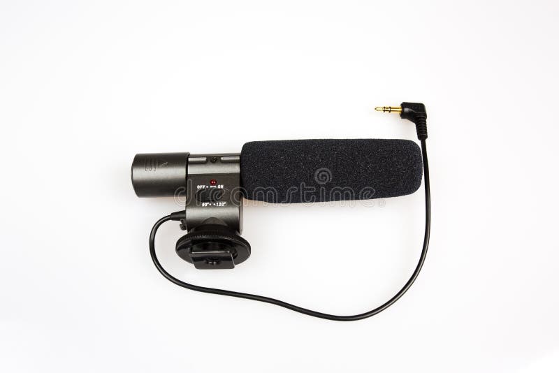 External Microphone for the Camera on Isolated White Stock Image ...