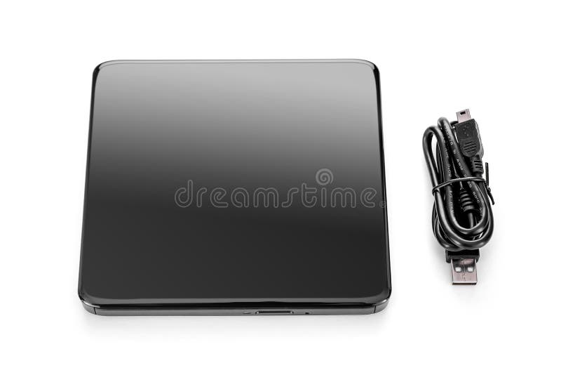 External Modern Drive Cd-rom USB3.0 Isolated on a White Background ...
