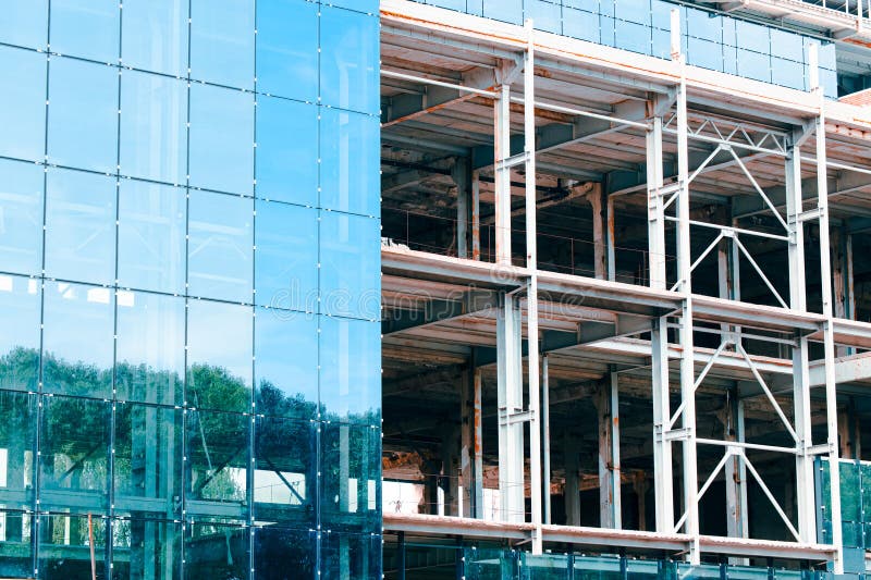 External Modern Factory Uncompleted Development Construction Process ...