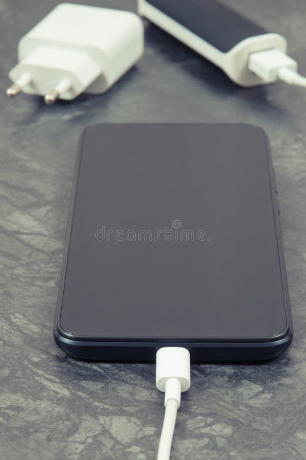 External Powerbank Charging Empty Battery of Smartphone or Mobile Phone ...