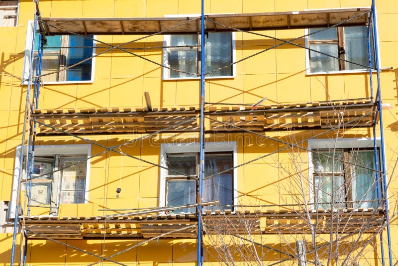 Warming of the Apartment House. Stock Image - Image of construction ...