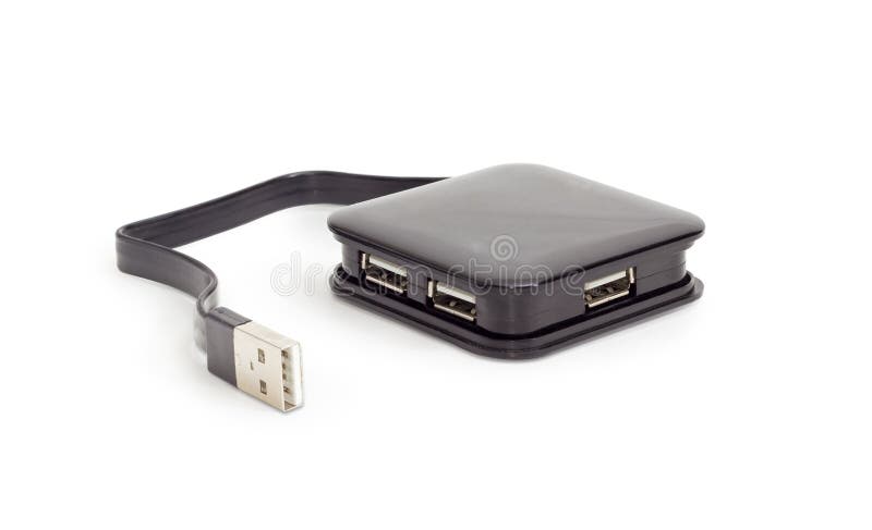 External Short Cable USB Hub on a White Background Stock Photo - Image ...