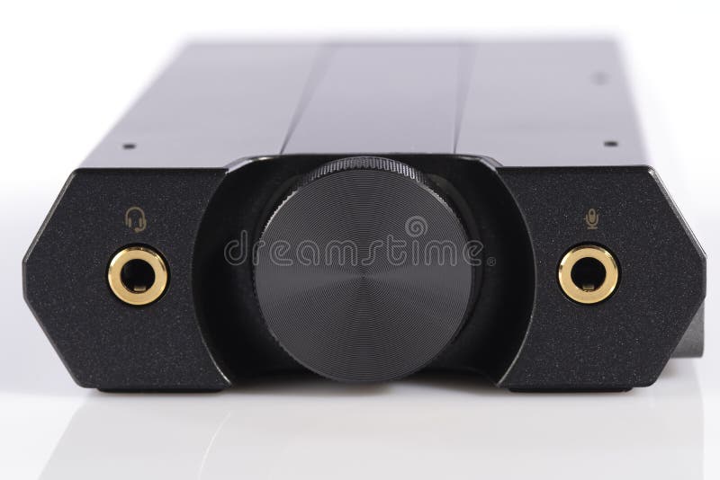External Sound Card and DAC Isolated on White Stock Image - Image of ...