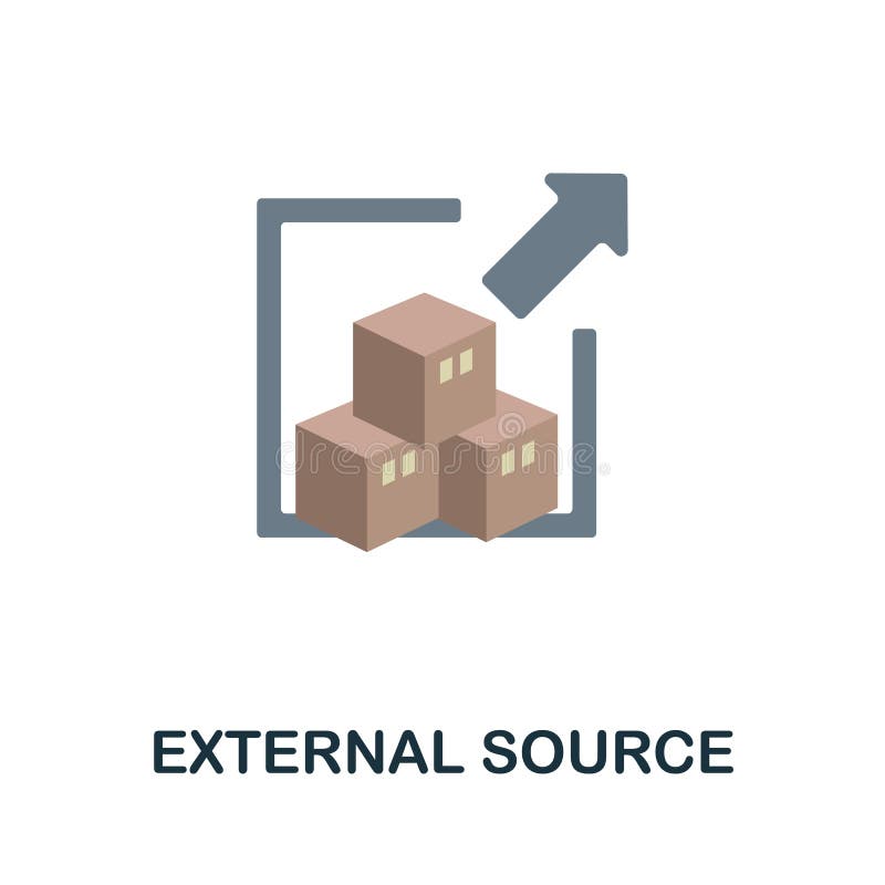 External Source Flat Icon. Simple Sign from Procurement Process ...