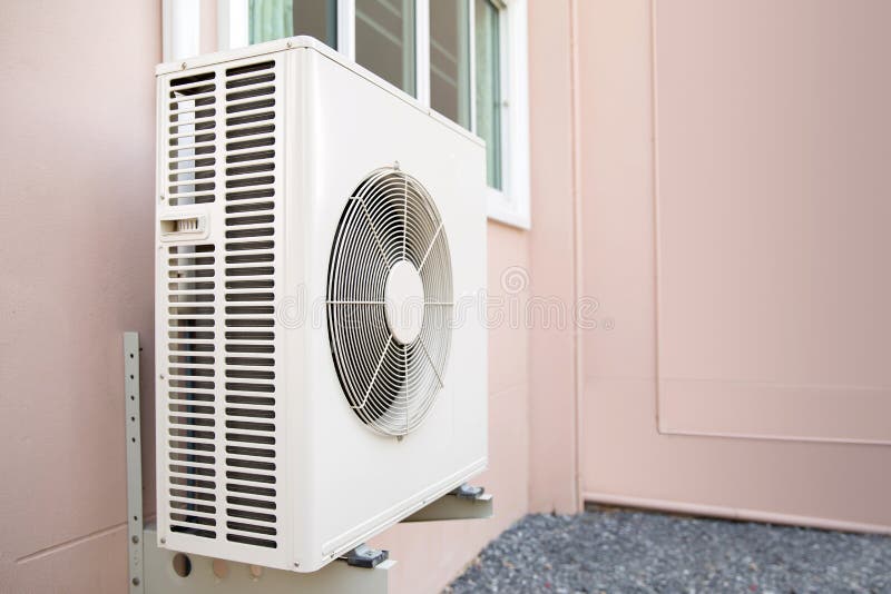External Split Wall Air Conditioner Compressor Unit Stock Image - Image ...