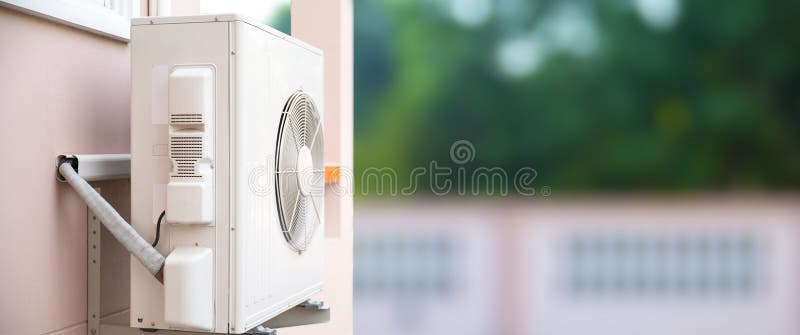 External Split Wall Type of House Air Conditioner Compressor Stock ...