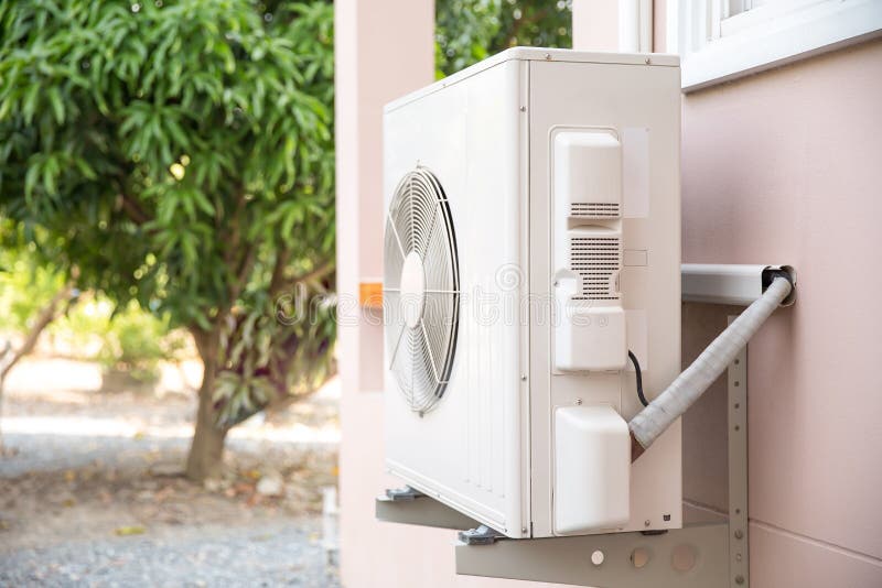 External Split Wall Type of House Air Conditioner Compressor Stock ...