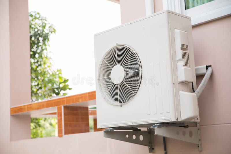 External Split Wall Type of House Air Conditioner Compressor Stock ...